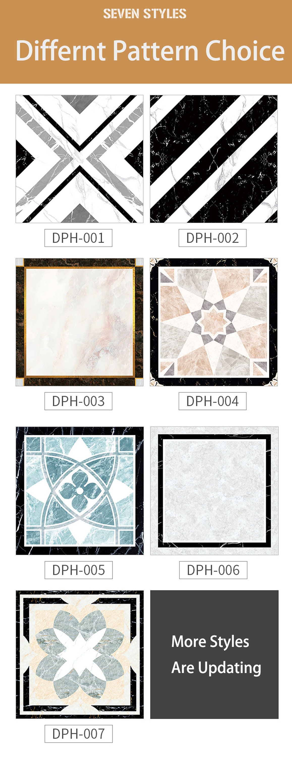Floor Tile Stickers,marble Peel and Stick Tile Decoration for Bathroom ...