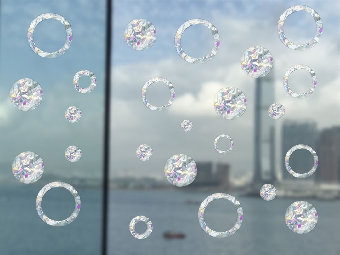 24 Circle Ring Window Gems,rainbow Window Film,window Decal,static ...
