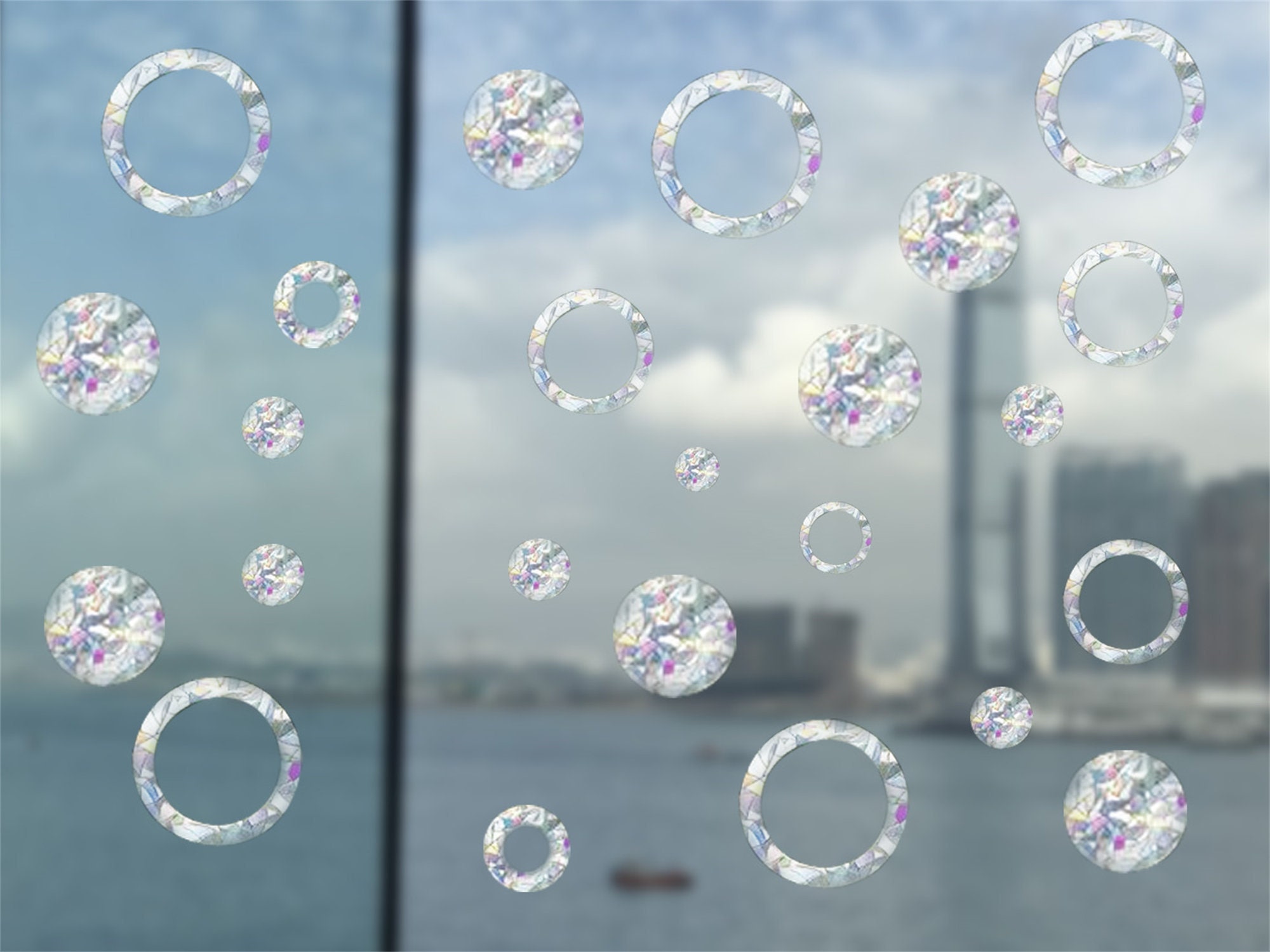 24 Circle Ring Window Gemsrainbow Window Filmwindow - Etsy