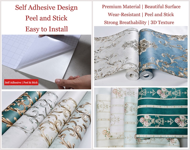 3D Wallpaper,self Adhesive Wallpaper,,removable Wall Decal,peel and ...