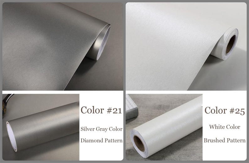 Metallic Brushed Sticky Vinyl Fablon, Self Adhesive Vinyl Fridge ...