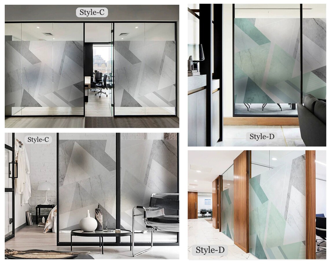 Decortive Window Film Privacy,static Cling Window Stickers,geometry ...