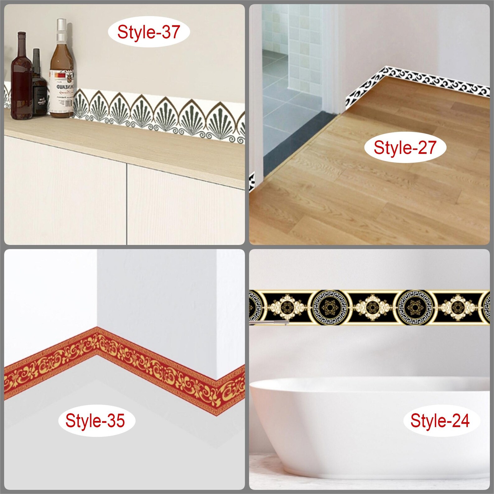Tile Sticker Vinyl Decal for Wall Floor Stairs Kitchen Backsplash Bath ...
