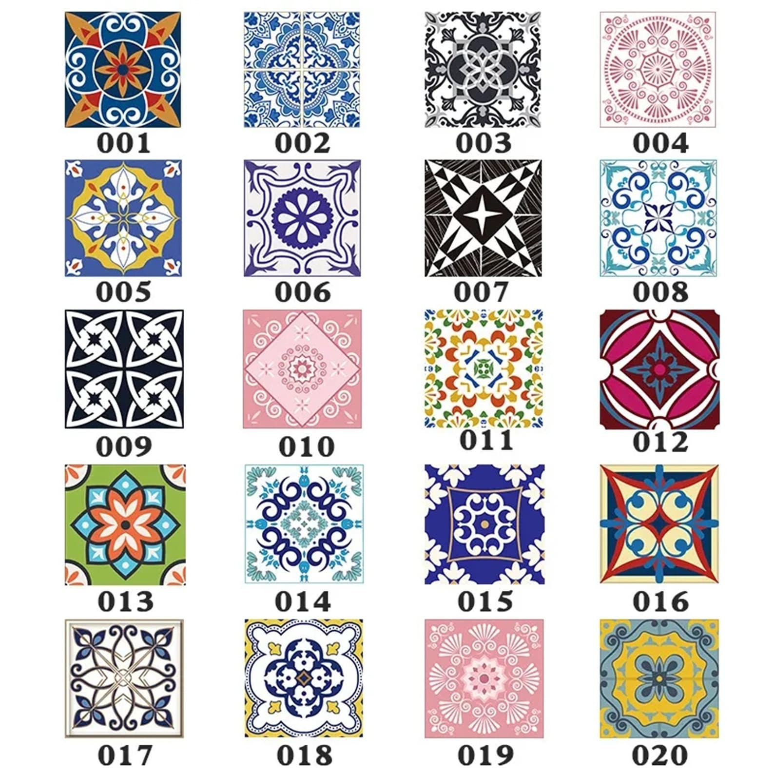 Tile Sticker Vinyl Decal for Kitchen Bathroom Backsplash Floor Decals ...