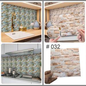 Stone Brick Tile Stickers, Peel and Stick Backsplash Tile Decals,retro ...
