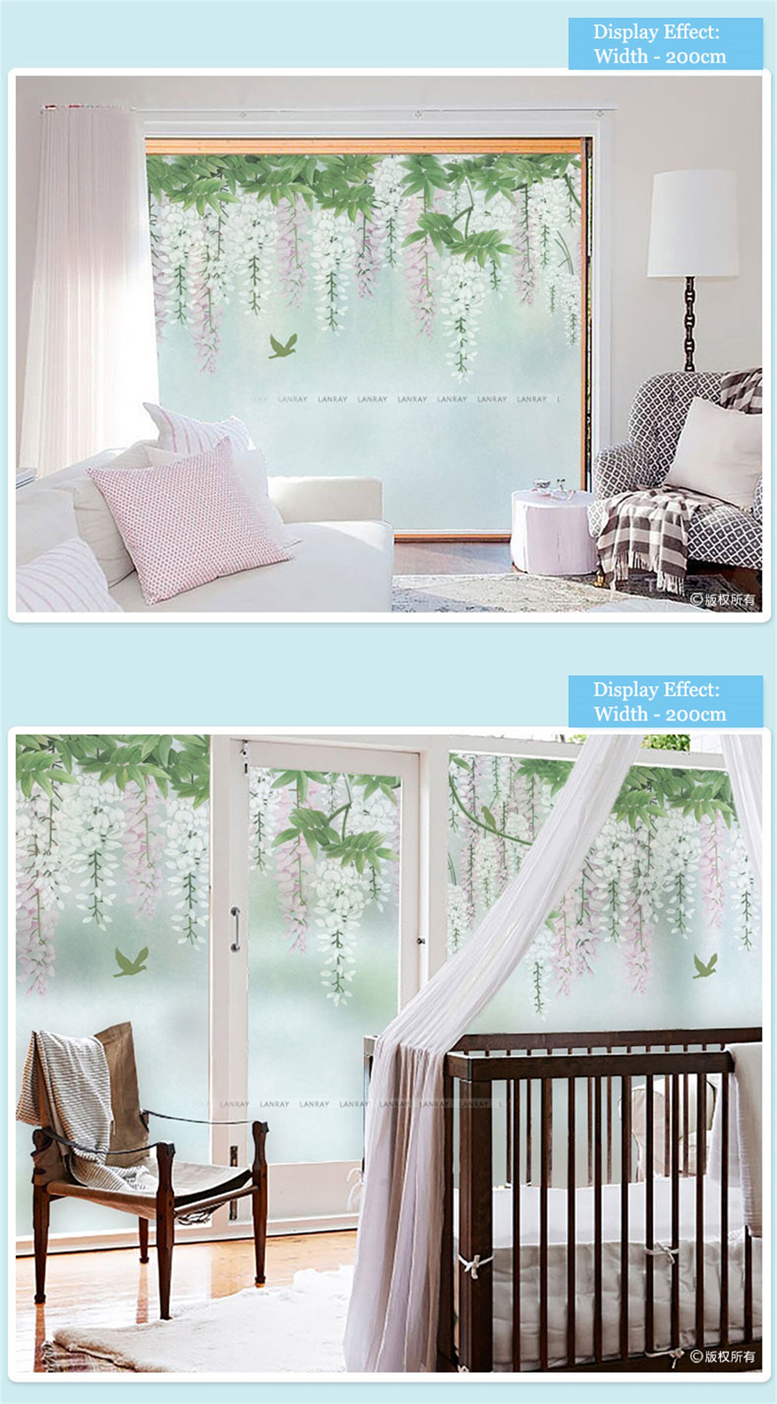 3D Premium Window Privacy Film, Static Cling Sticker,anti-uv, No Glue ...