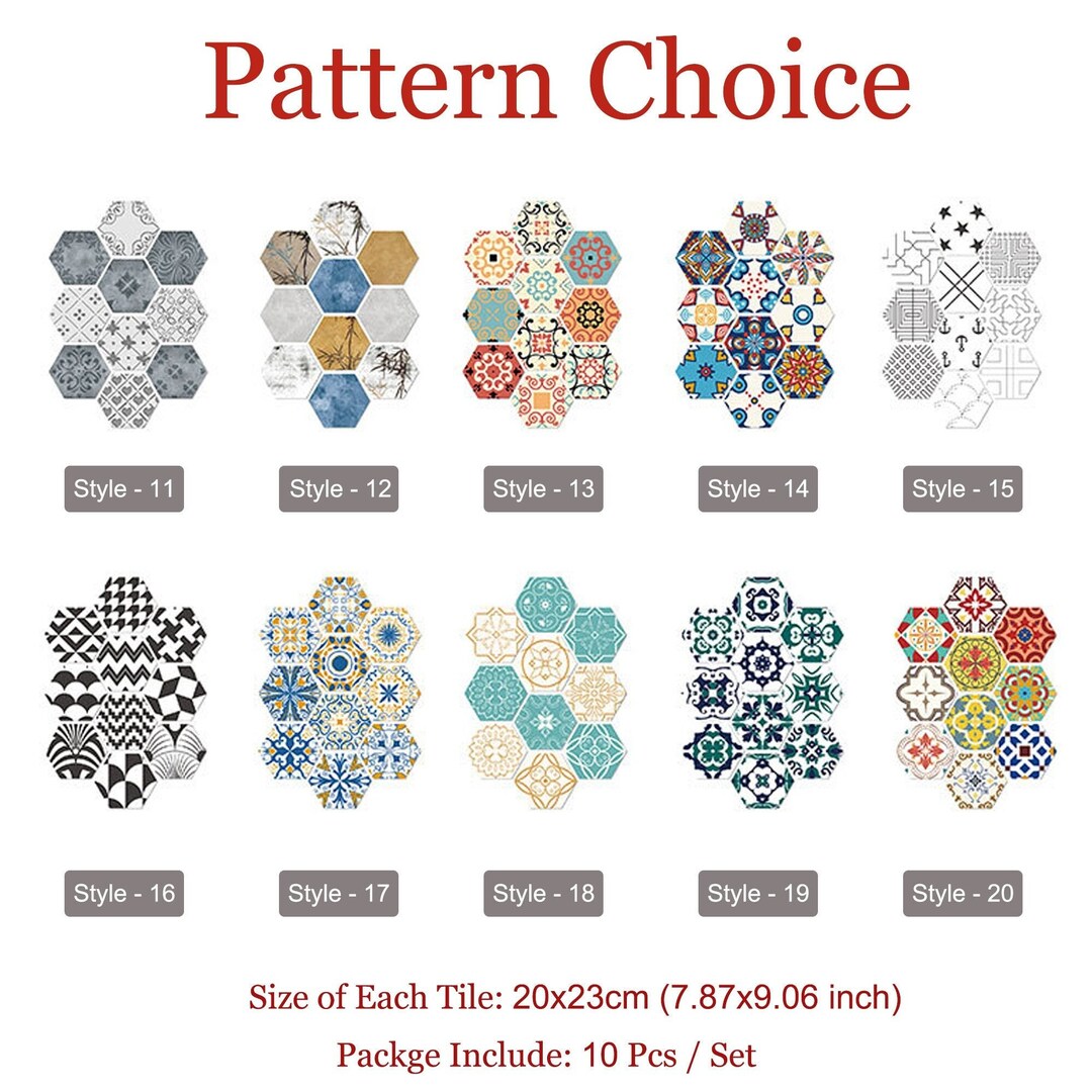 Hexagon Tile Floor Stickers,self Adhesive Tile Stickers,removable Floor ...