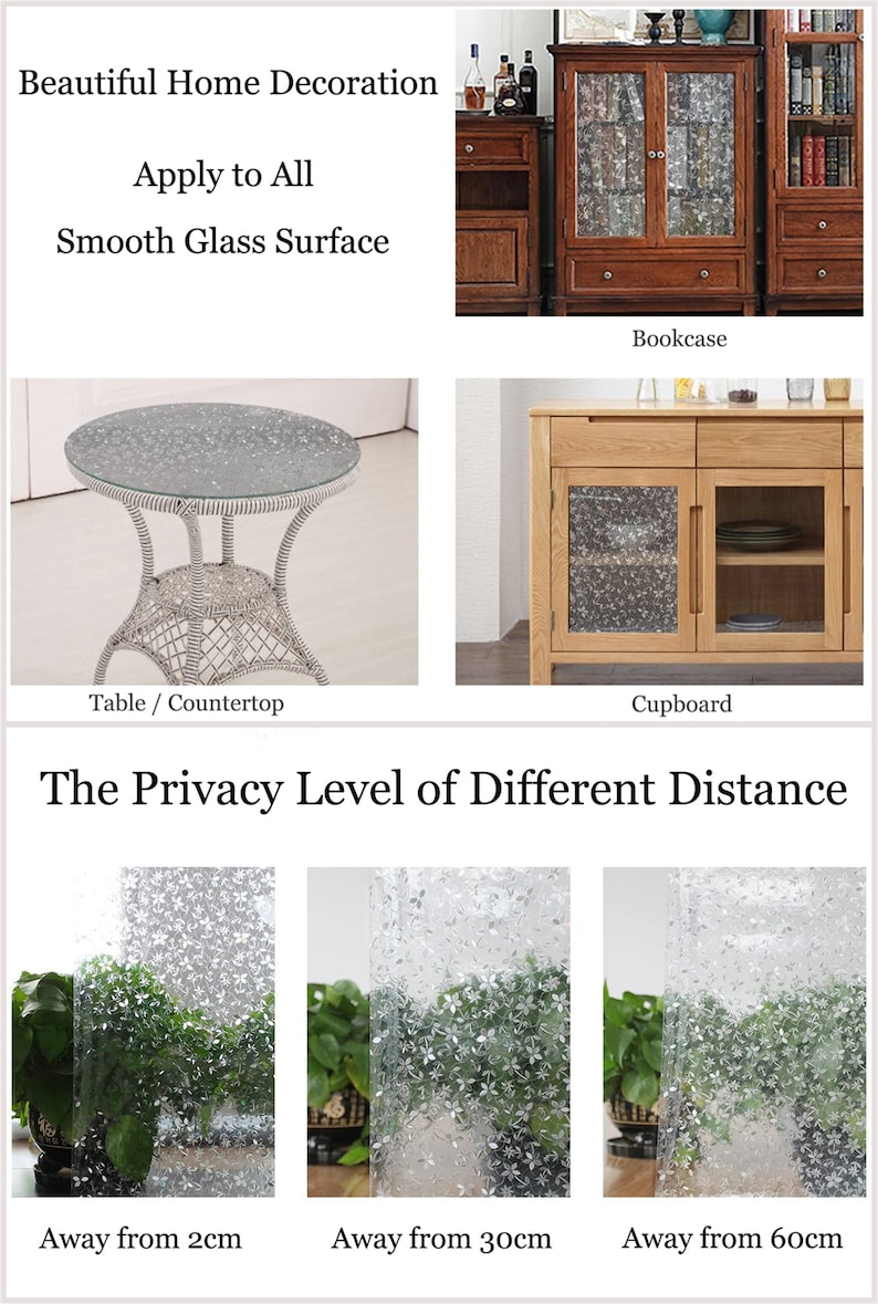 3D Premium Window Privacy Film, Static Cling Sticker,anti-uv, No Glue ...