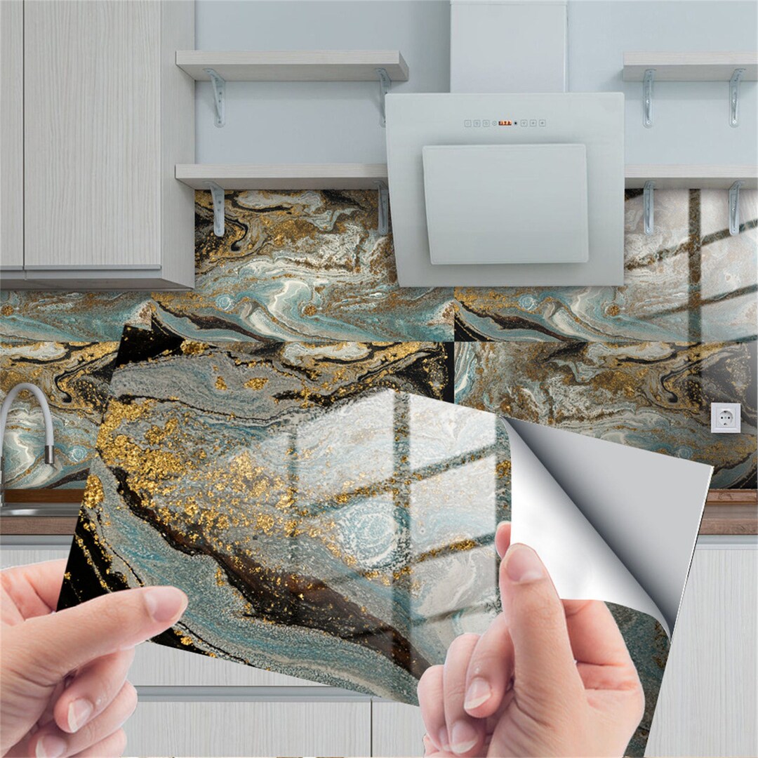 Tile Sticker Vinyl Decal for Kitchen Bathroom Backsplash Floor Decals ...