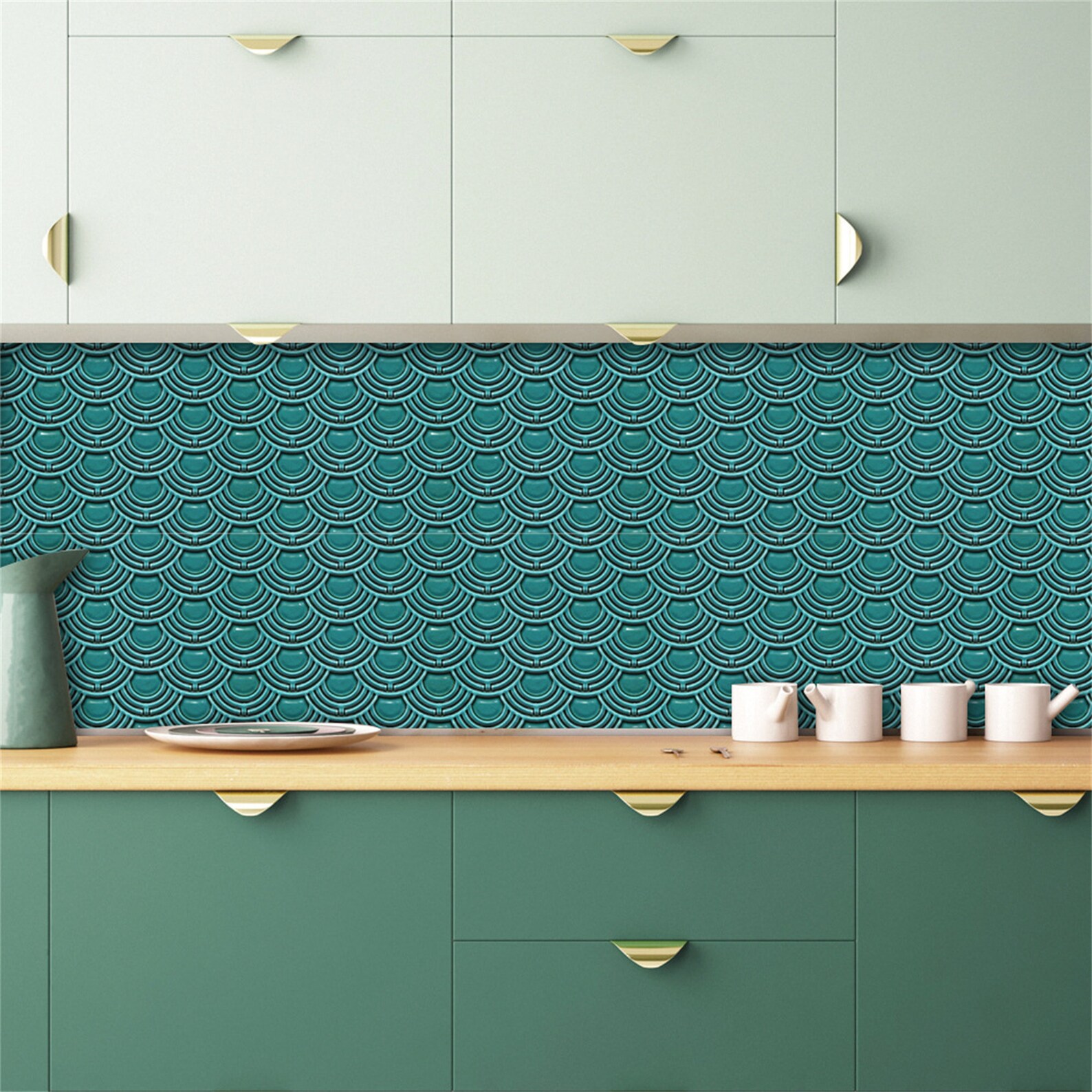 Tile Sticker Vinyl Decal for Kitchen Bathroom Backsplash Floor Decals ...