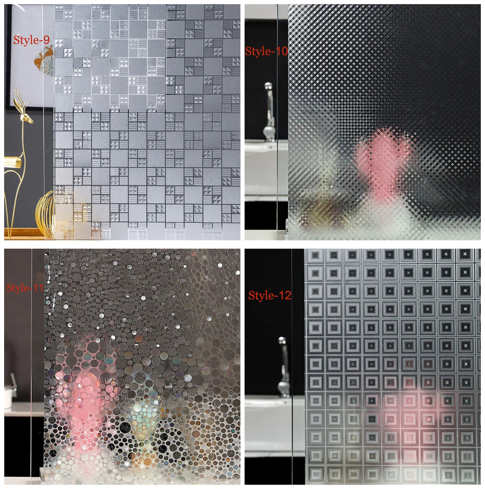 3D Premium Window Privacy Film, Static Cling Sticker,anti-uv, No Glue ...
