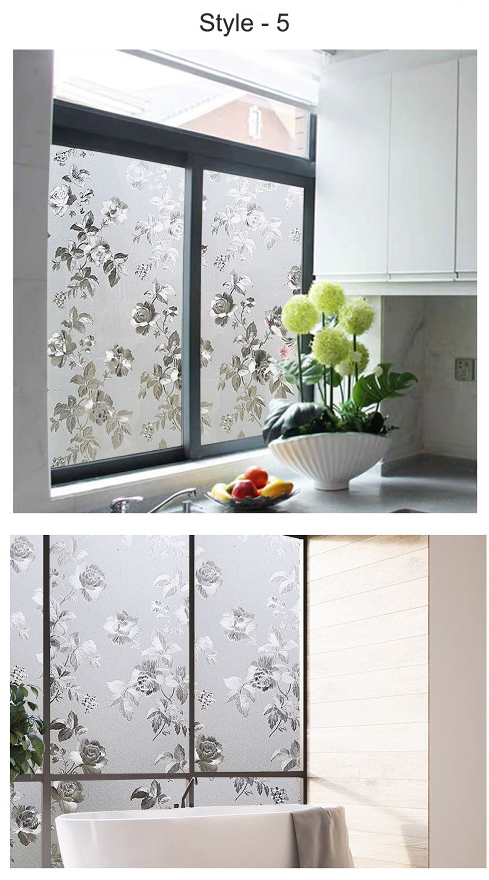 Window Privacy Film,semi-transparent Static Cling Sticker,anti-uv,no ...