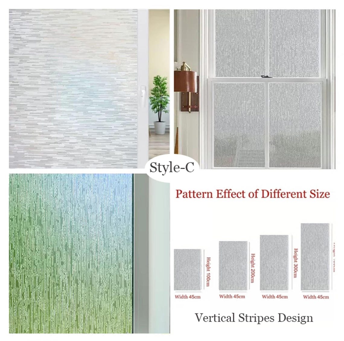 Window Film Frosted Static Cling Sticker Stained Glass Film Decorative ...