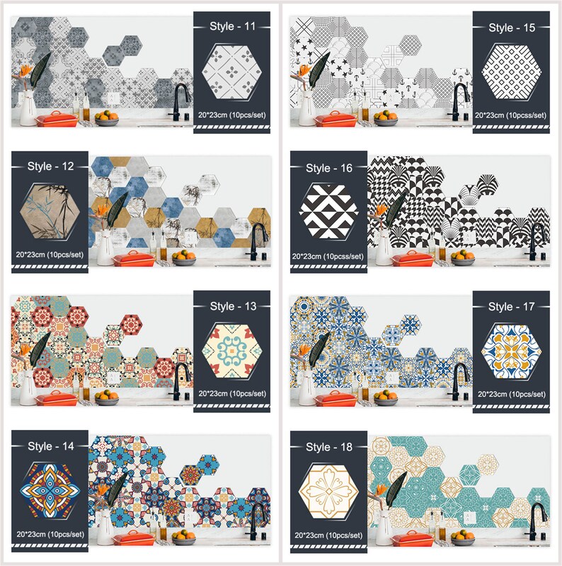 Hexagon Tile Floor Stickers,self Adhesive Tile Stickers,removable Floor ...