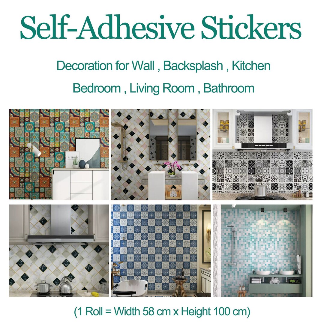 Backsplash Tile Stickers,peel&stick Tile Decal,heat Resistant Wall ...