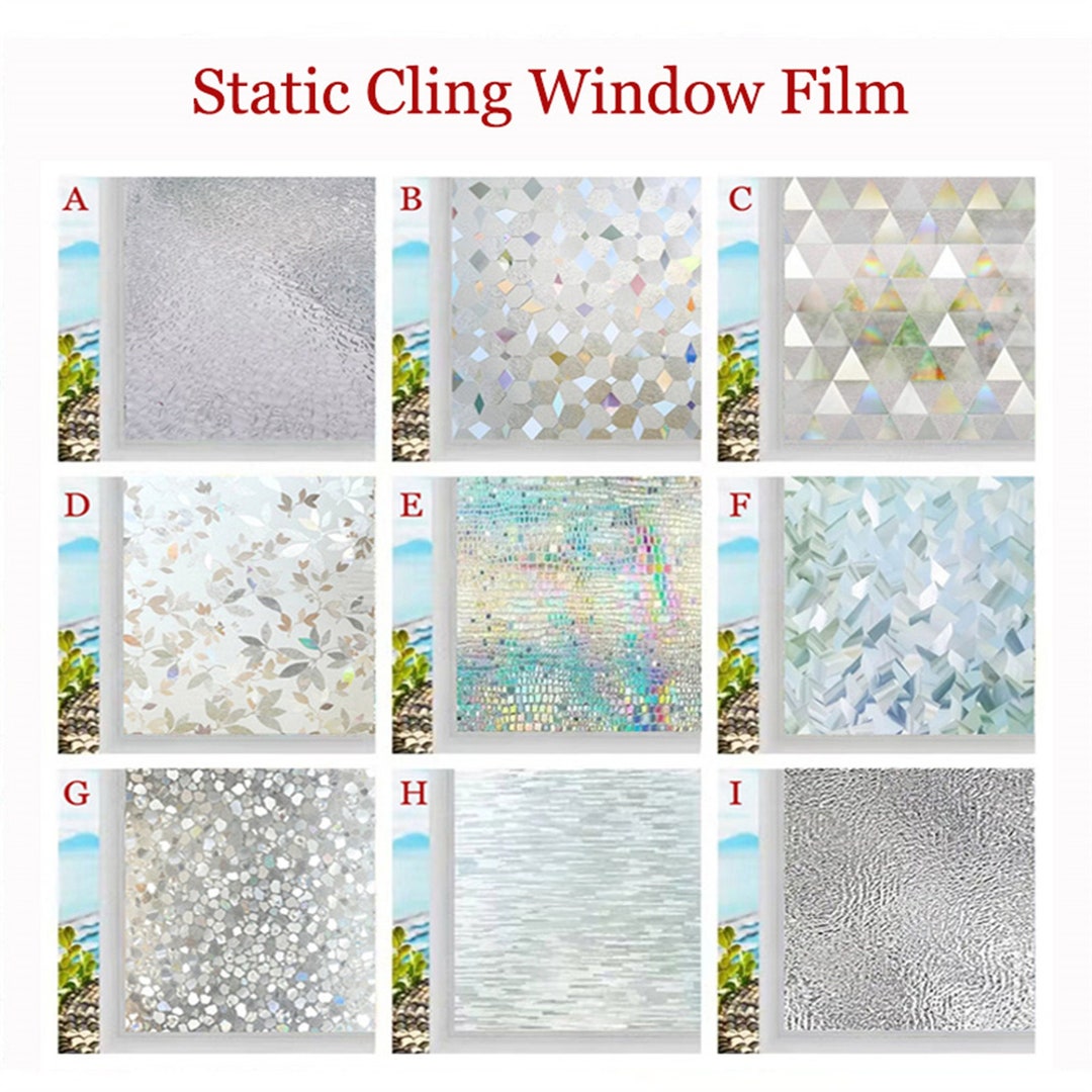 3D Premium Window Privacy Film, Static Cling Sticker,anti-uv, No Glue ...