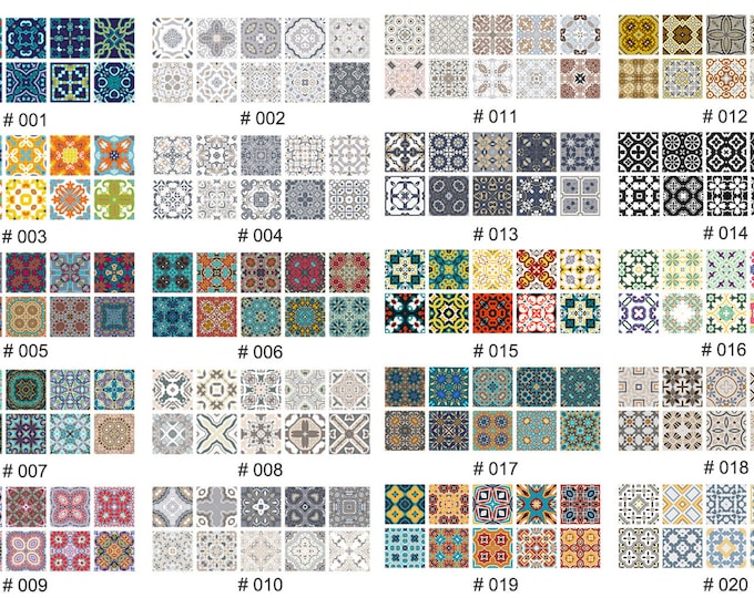 Tile Sticker Vinyl Decal for Kitchen Bathroom Backsplash Floor Decals ...