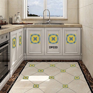 Tile Sticker Vinyl Decal for Kitchen Bathroom Backsplash Floor Decals ...