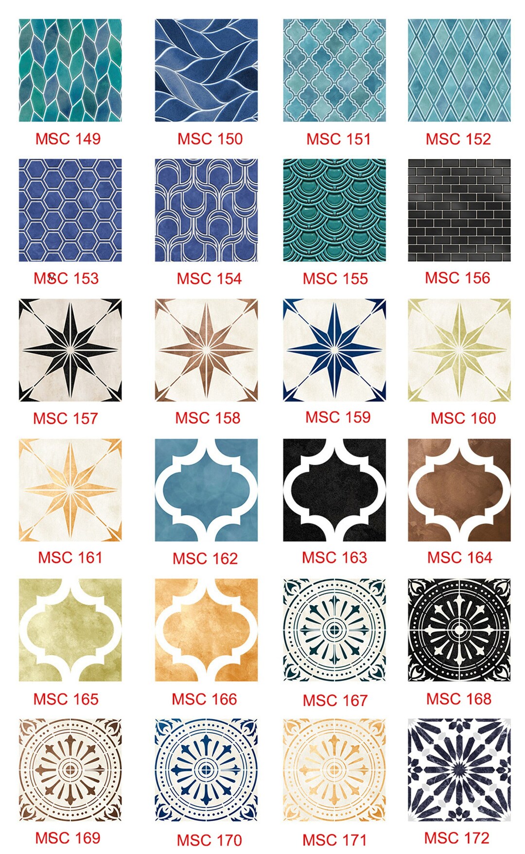 Tile Sticker Vinyl Decal for Kitchen Bathroom Backsplash Floor Decals ...