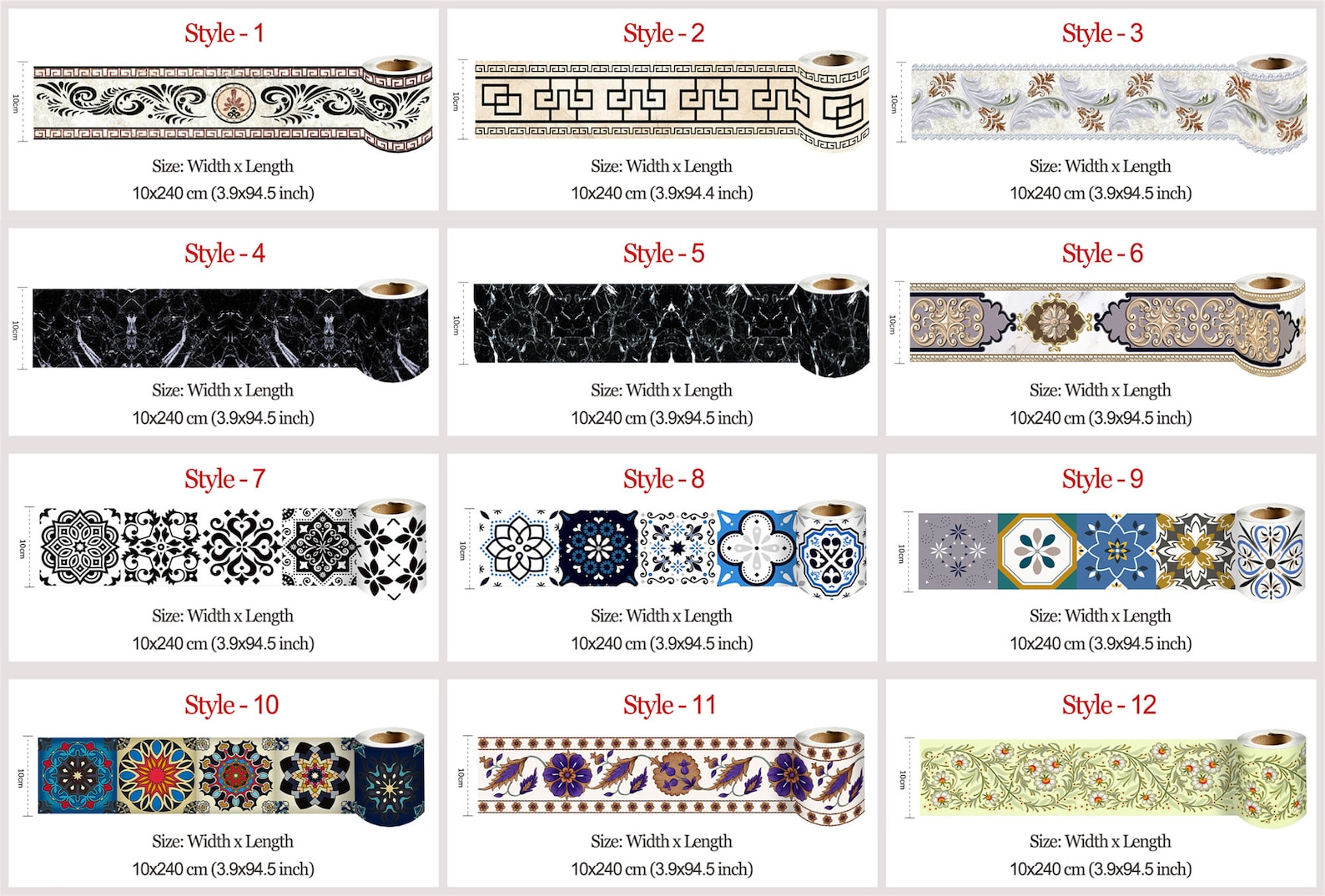 Tile Sticker Vinyl Decal for Kitchen Bathroom Backsplash Floor Decals ...