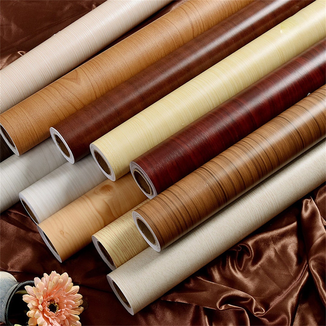 Wood Wallpaper Tile Stickers, Wood Texture Wall Sticker, Peel and Stick ...