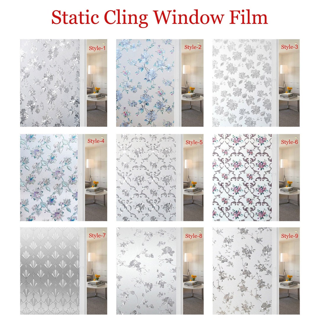3D Premium Window Privacy Film, Static Cling Sticker,anti-uv, No Glue ...