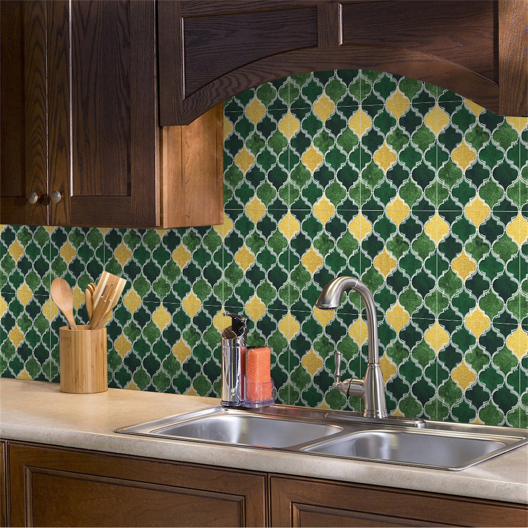 Tile Sticker Vinyl Decal for Kitchen Bathroom Backsplash Floor Decals ...