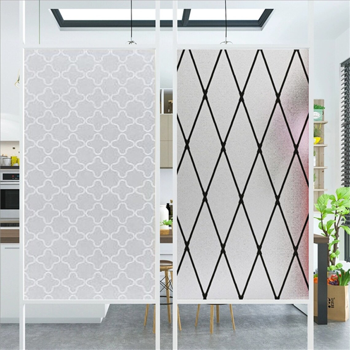 Window Film Frosted Static Cling Sticker Stained Glass Film Decorative ...