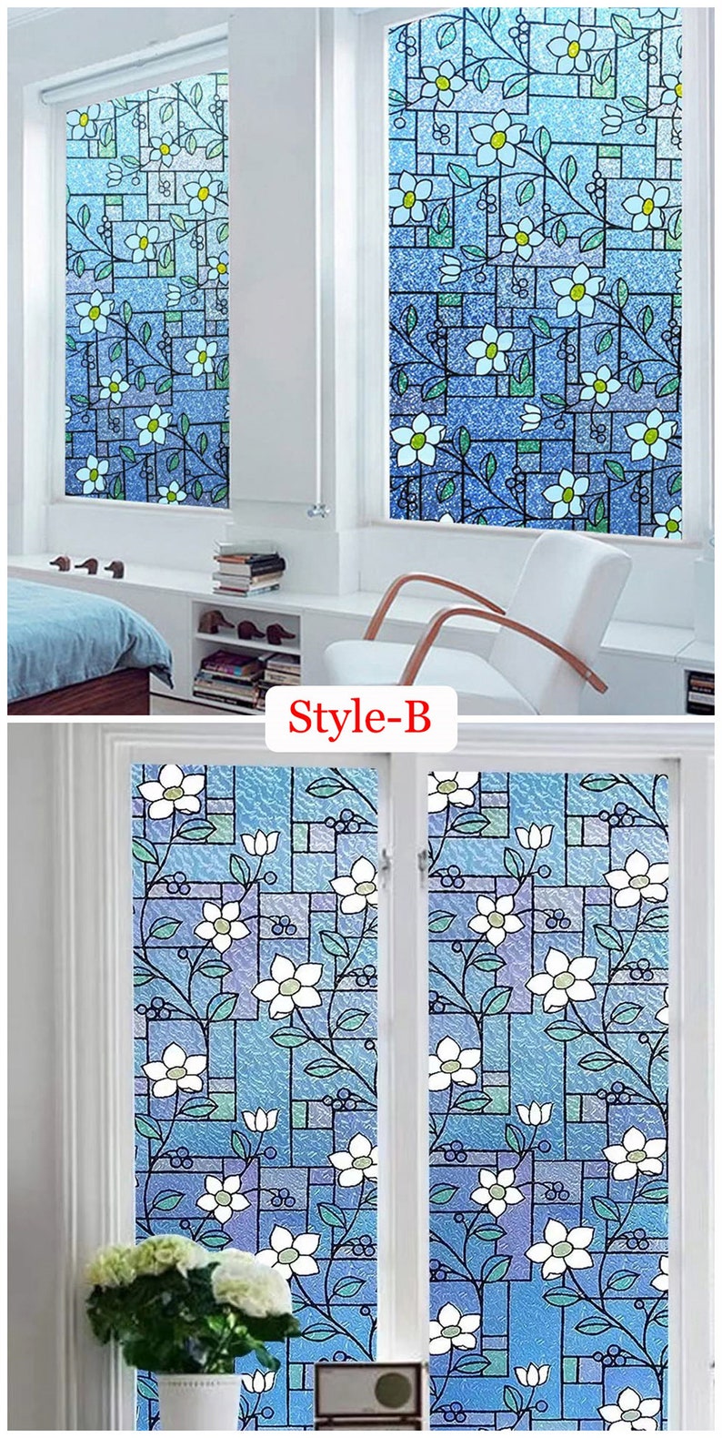 3D Premium Window Privacy Film, Static Cling Sticker,anti-uv, No Glue ...