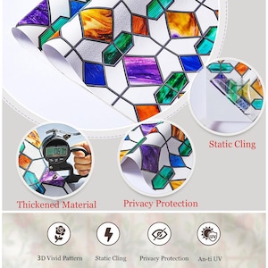 Colorful Privacy Window Film,rhombus Geometric Pattern Static Cling ...