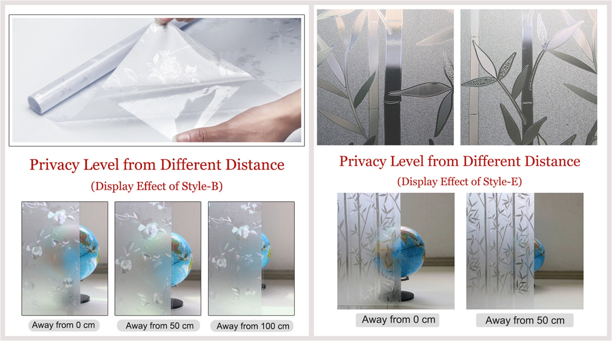 3D Premium Window Privacy Film, Static Cling Sticker,anti-uv, No Glue ...