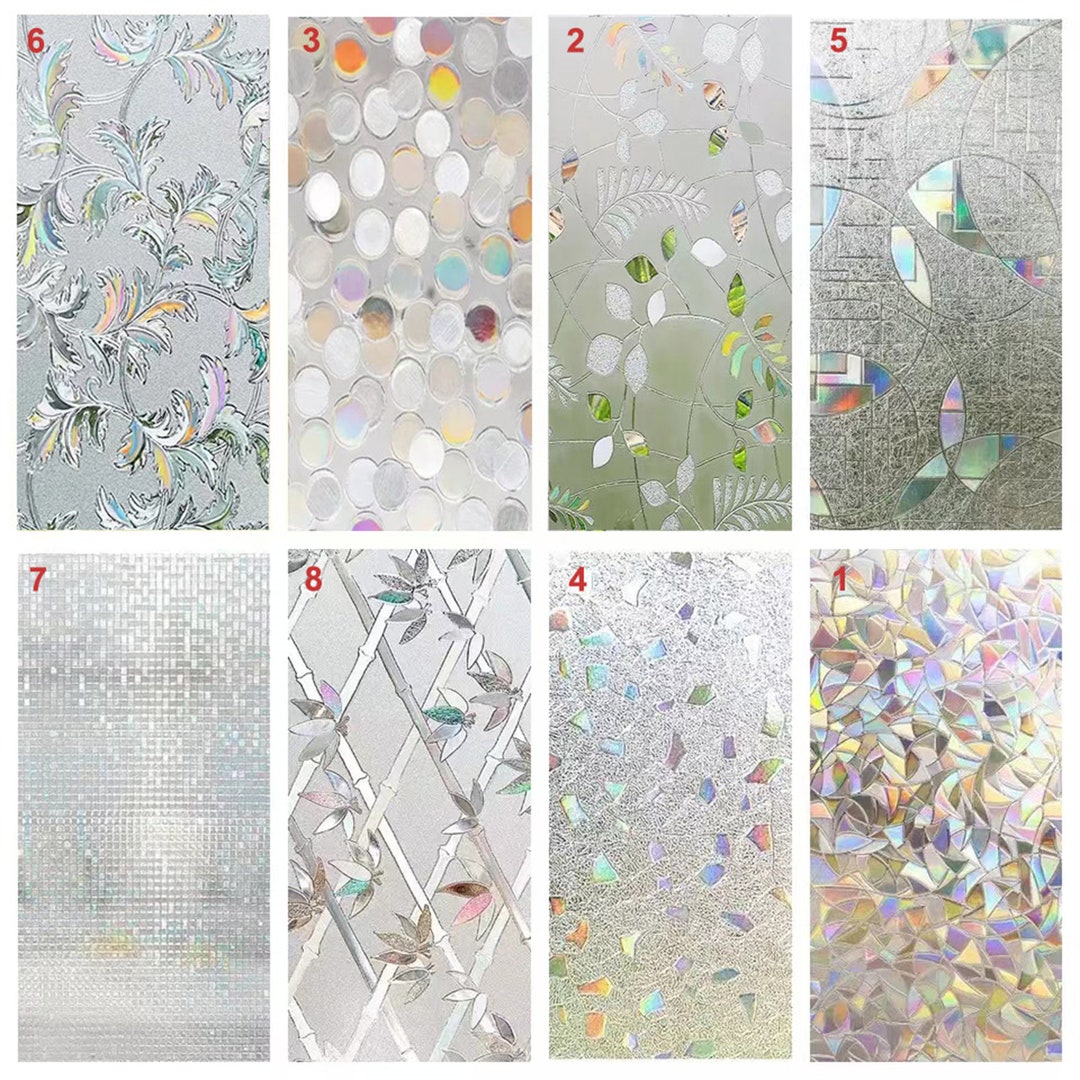 3D Premium Window Privacy Film, Static Cling Sticker,anti-uv, No Glue ...