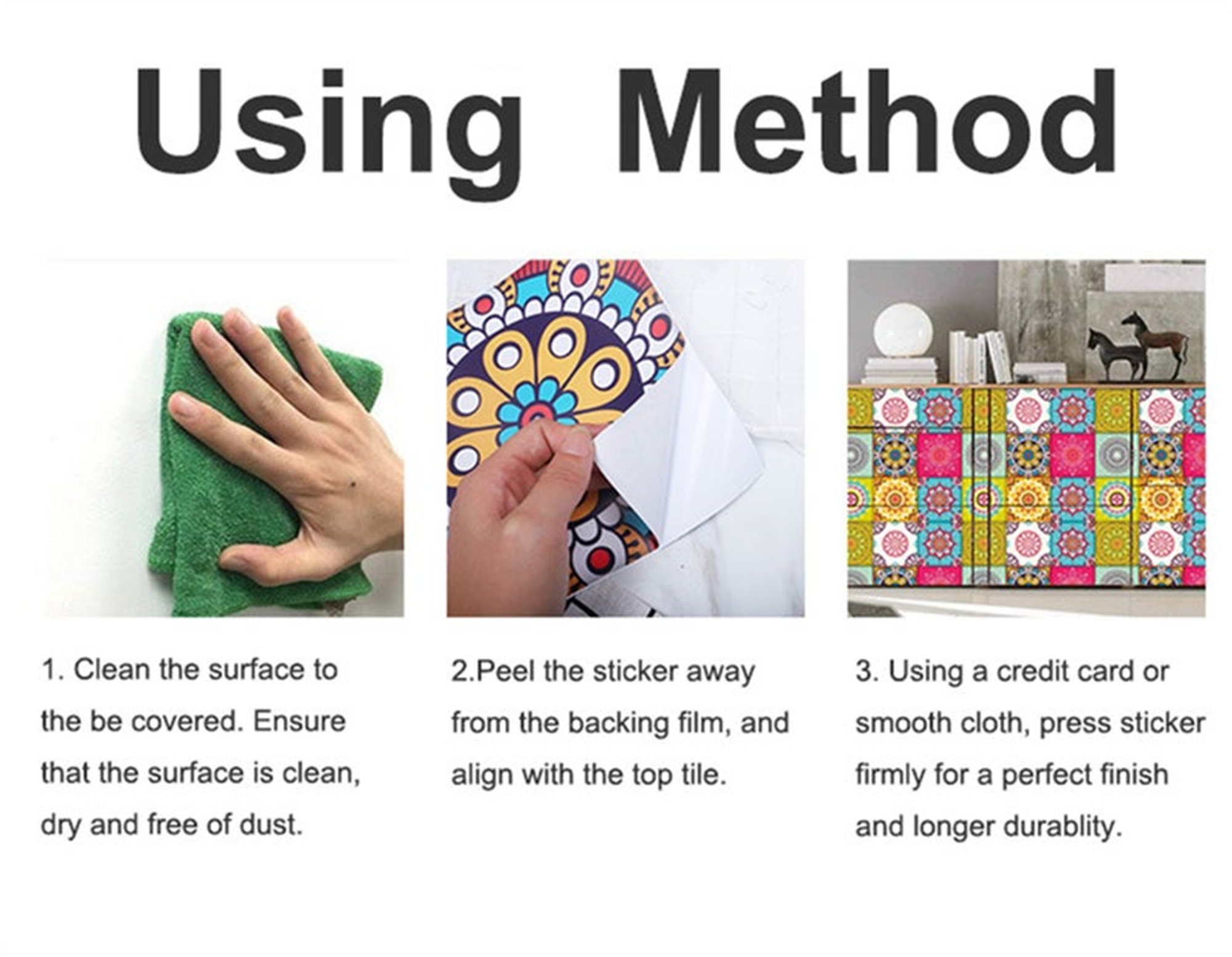 Tile Sticker Vinyl Decal for Kitchen Bathroom Backsplash Floor | Etsy