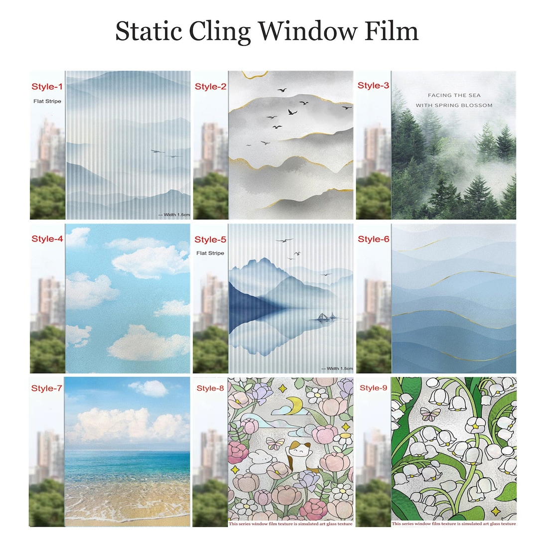 3D Premium Window Privacy Film, Static Cling Sticker,anti-uv, No Glue ...