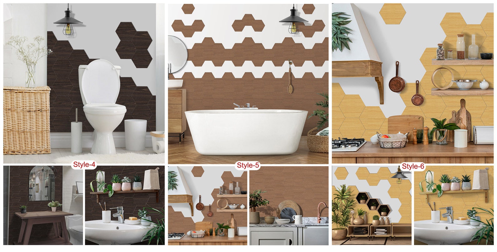 Hexagon Tile Floor Stickers, Self Adhesive Tile Stickers,removable ...