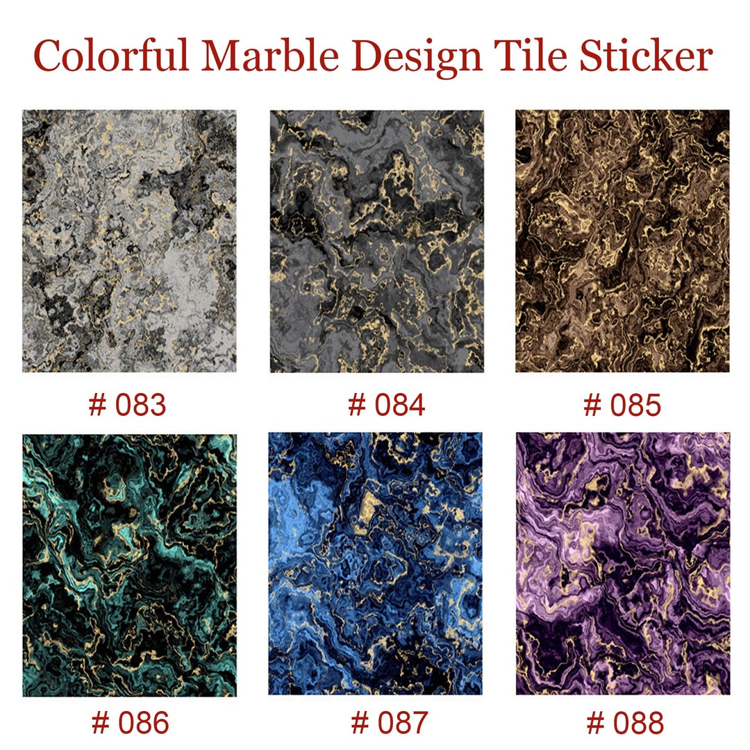 Galaxy Marble Tile Sticker, Peel and Stick Vinyl Decal for Wall Floor ...
