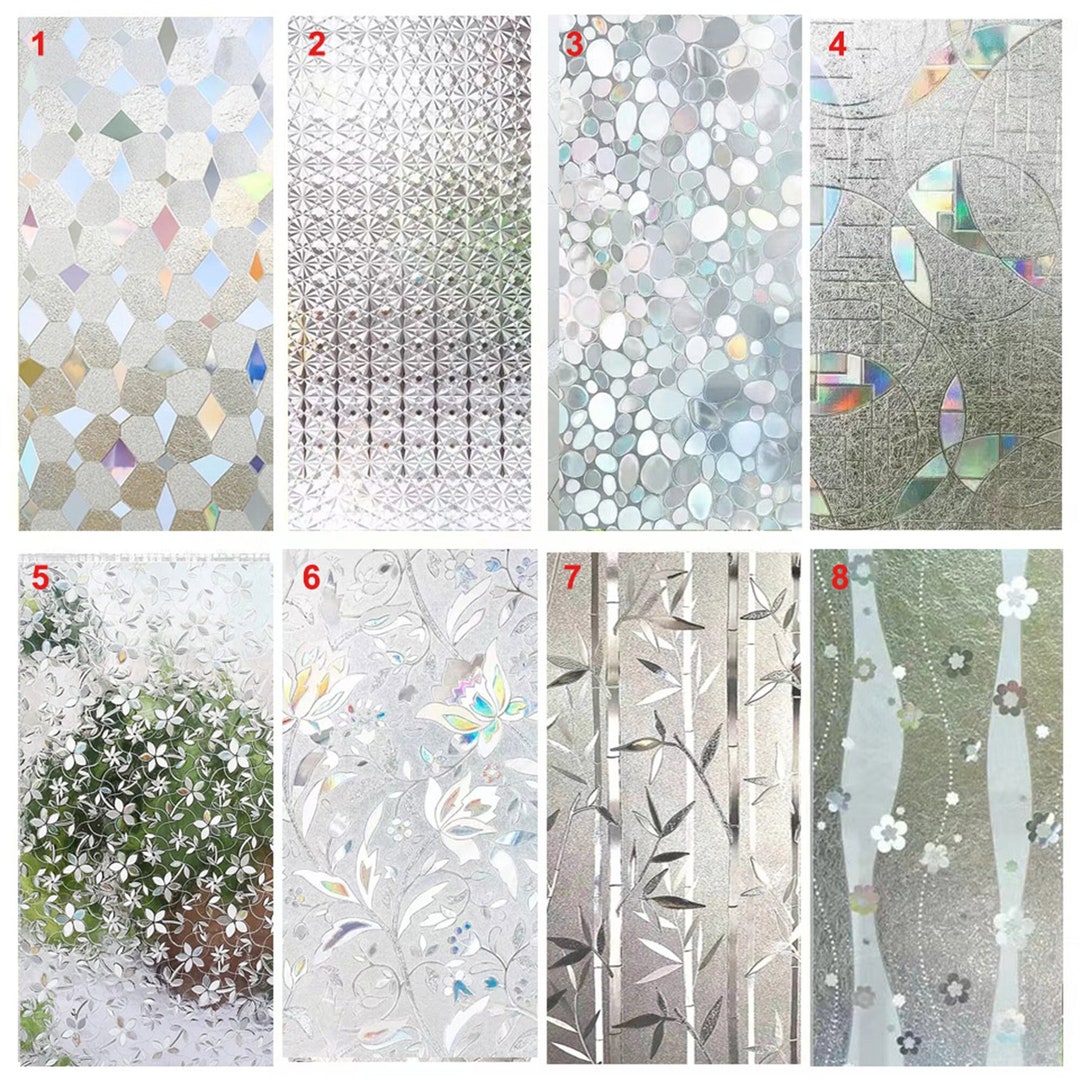 3D Premium Window Privacy Film, Static Cling Sticker,anti-uv, No Glue ...