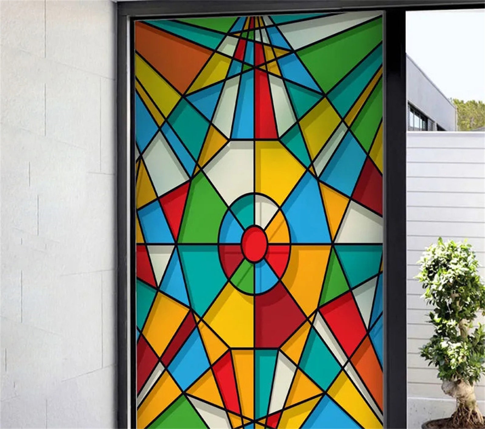 Colorful Window Film Frosted Stained Glass Films,3d Privacy Static ...