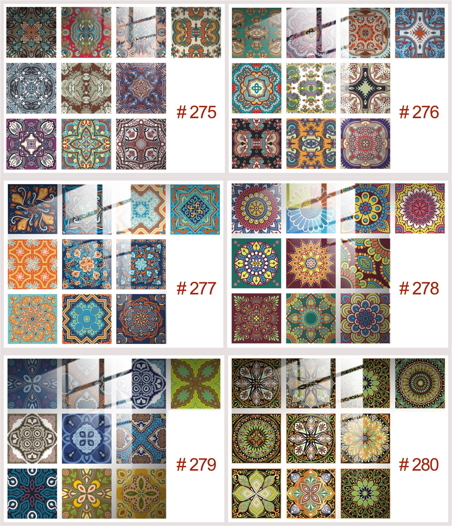 Tile Sticker Vinyl Decal for Kitchen Bathroom Backsplash Floor Decals ...