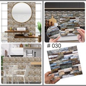 Stone Brick Tile Stickers, Peel and Stick Backsplash Tile Decals,retro ...