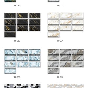 Tile Sticker Vinyl Decal for Kitchen Bathroom Backsplash Floor Decals ...