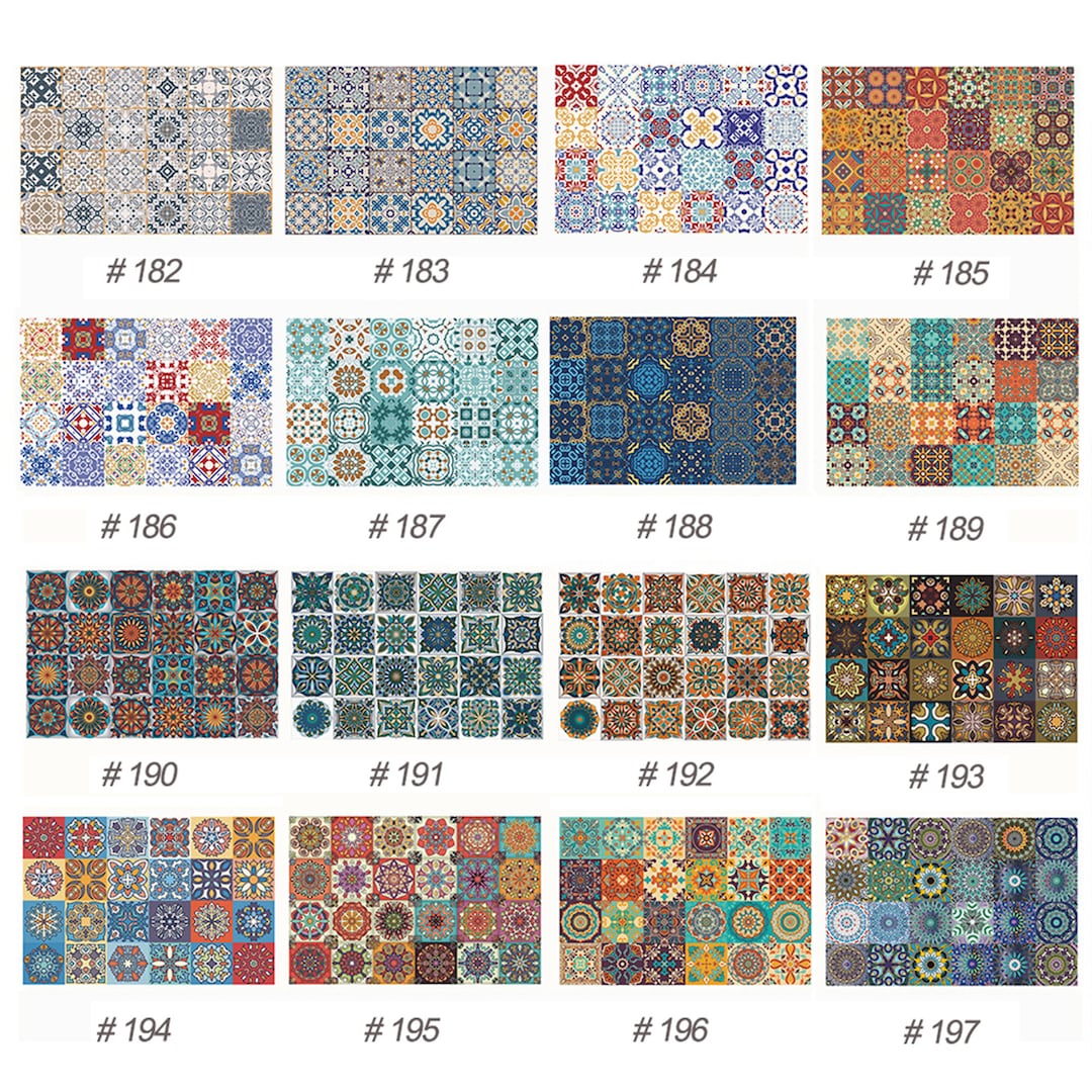 Tile Sticker Vinyl Decal for Kitchen Bathroom Backsplash Floor Decals ...