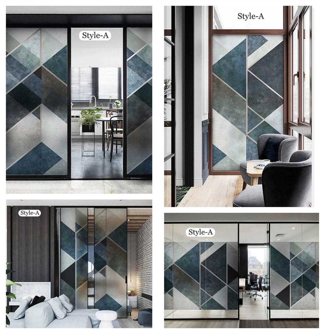 Decortive Window Film Privacy,static Cling Window Stickers,geometry ...