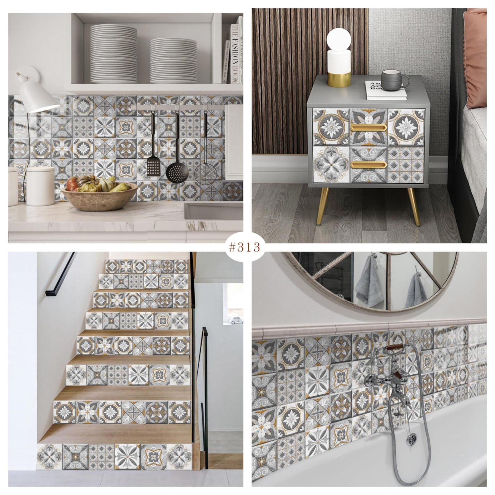 Tile Sticker Self Adhesive Tile Decal Wall Stickers for Kitchen ...