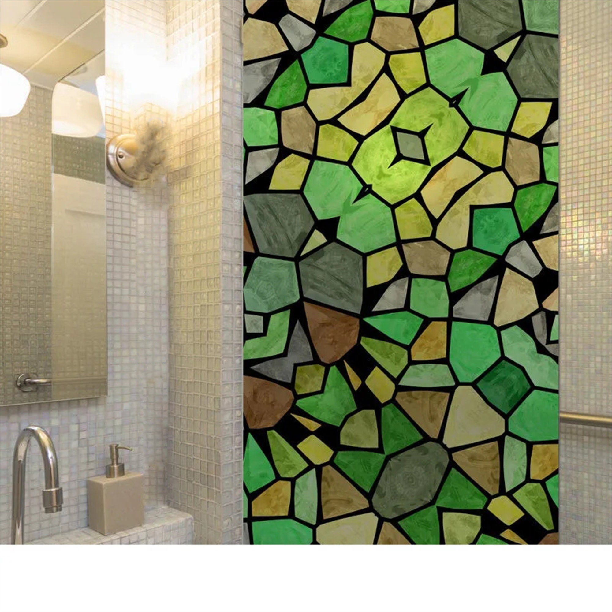 Colorful Window Film Frosted Stained Glass Films,3d Privacy Static ...