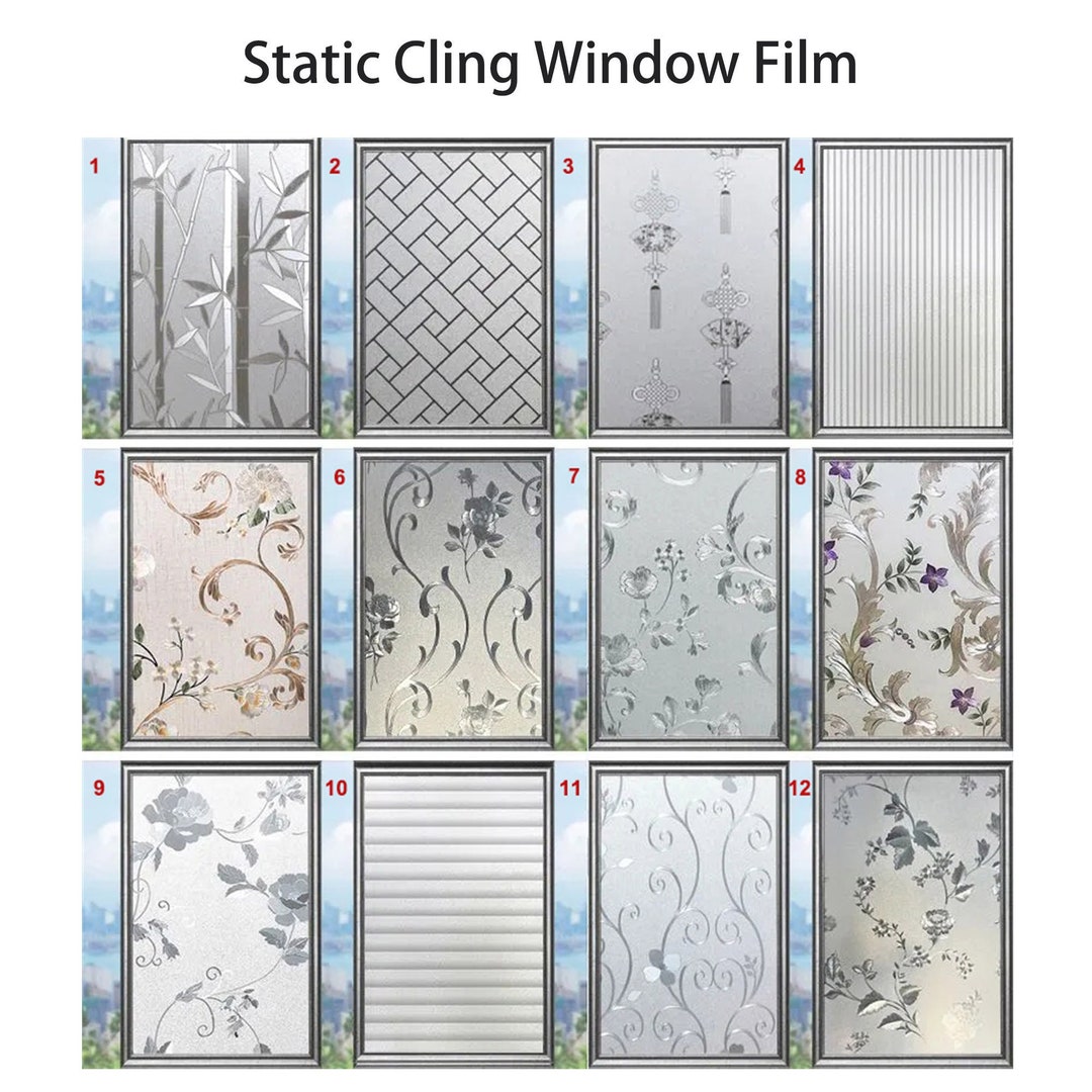 3D Premium Window Privacy Film, Static Cling Sticker,anti-uv, No Glue ...