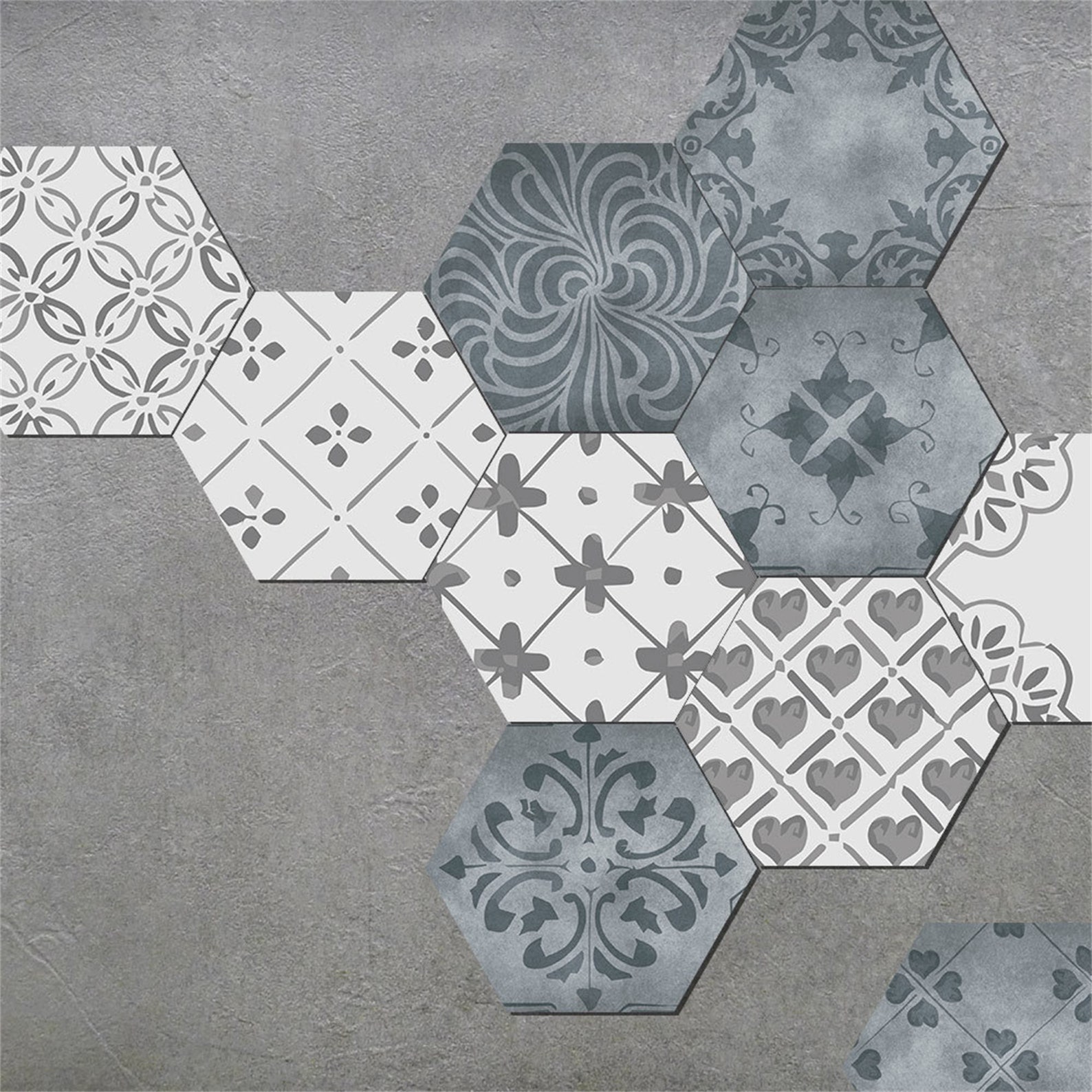 Hexagon Tile Floor Stickers,self Adhesive Tile Stickers,removable Floor ...