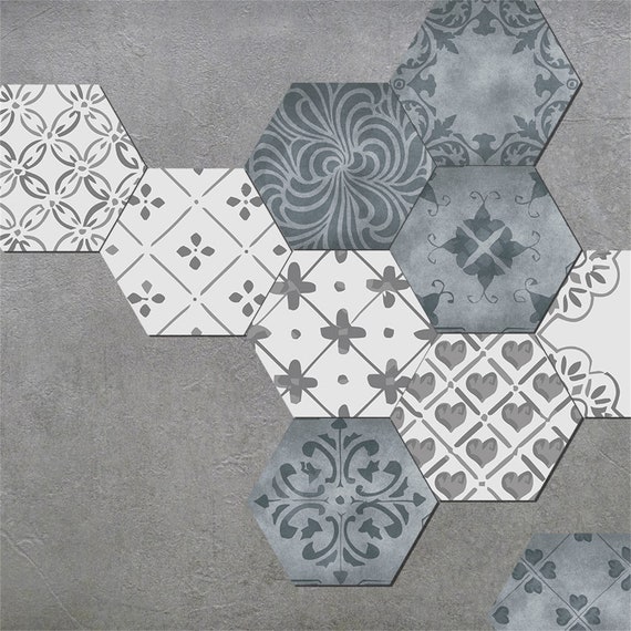 Hexagon Tile Floor Stickersself Adhesive Tile - Etsy