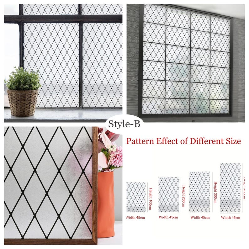 Window Film Frosted Static Cling Sticker Stained Glass Film Decorative ...