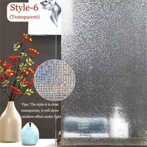 3D Mosaic Privacy Window Film,self Adhesive Colorful Static Cling ...